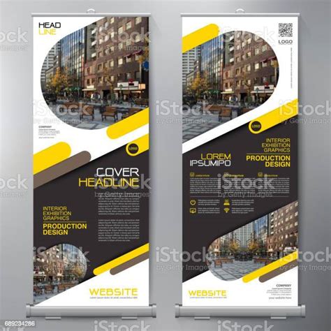 비즈니스 롤업 됩니다 Standee 디자인입니다 배너 템플릿입니다 프레 젠 테이 션 그리고 브로셔 전단지입니다 벡터 일러스트