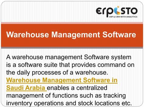 Organize Warehouse Workflow By Warehouse Management Software In Saudi