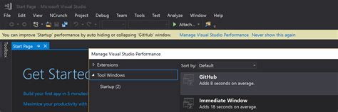 GitHub Pane Causes Performance Warning Banner Issue Github VisualStudio GitHub