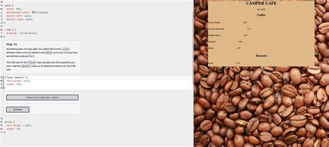 Learn Basic Css By Building A Cafe Menu Step HTML CSS The