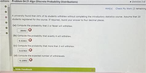Solved Estions Problem 04 21 Algo Discrete Probability