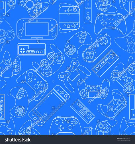 Gamepad Seamless Texture Video Game Controller Stock Illustration 690756187