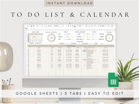 To Do List Template Google Sheets Template Calendar Etsy Artofit