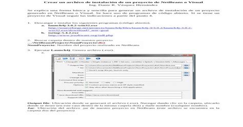 Crear Un Archivo De Instalación De Un Proyecto De Netbeans O Visual