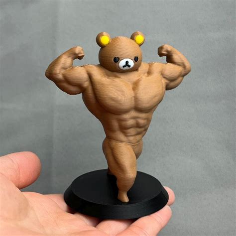 Swole Buff Kuma Brolic Rilakkuma Figurine With White Undies T