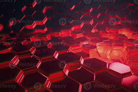 Abstract Futuristic Surface Concept With Hexagons Trendy Sci Fi Technology Background