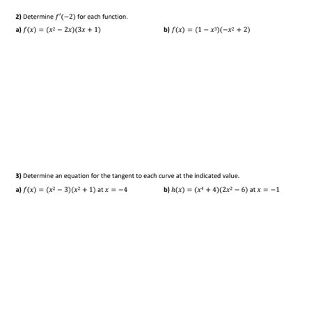 Solved 2 Determine F 2 For Each Function A F X X2 Chegg Com