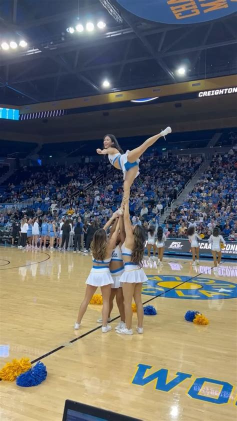 Ucla Cheer Stunt College Basketball Game Day Aesthetic Arabesque