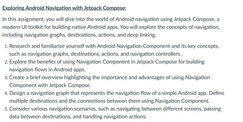 Solved Exploring Android Navigation With Jetpack Composein