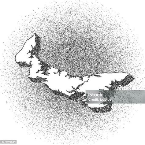 스티플드 프린스 에드워드 아일랜드 지도 스티플링 아트 도트워크 점선 스타일 프린스 에드워드 아일랜드에 대한 스톡 벡터 아트 및