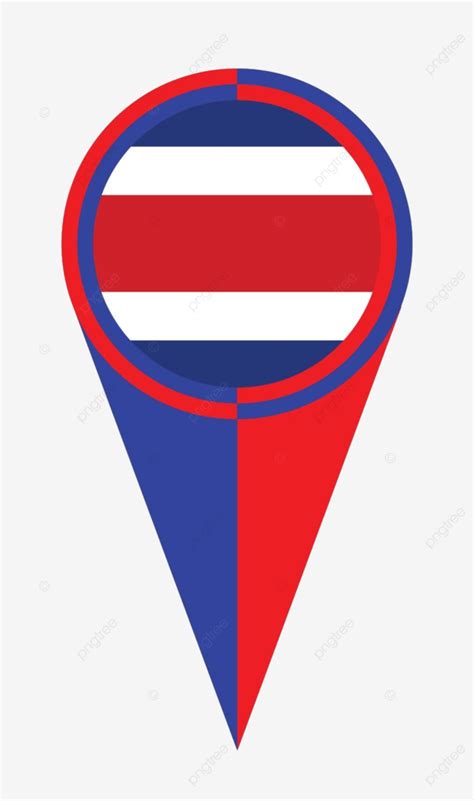 Costa Rica Map Pointer Location Flag Costa Rica Vector Blue Vector