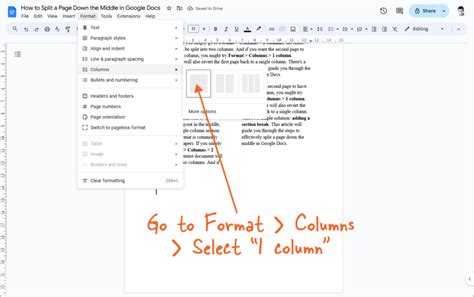 How To Split A Page Down The Middle In Google Docs