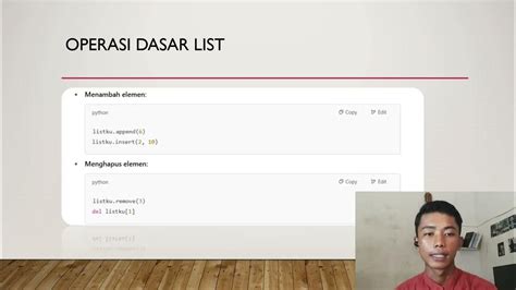 Array List Dalam Pemrograman Phyton Youtube