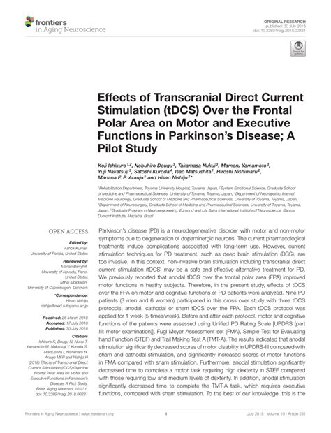 Pdf Effects Of Transcranial Direct Current Stimulation Tdcs Over