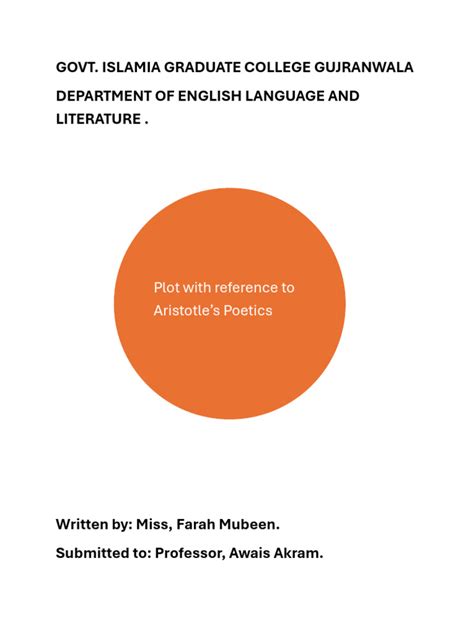 Plot By Aristotle 1 Pdf Plot Narrative Aristotle