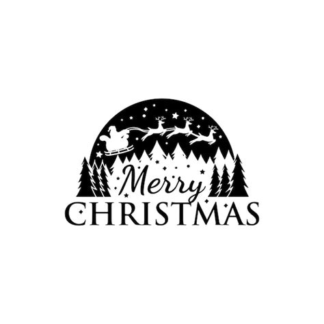 Vetor De Feliz Natal Preto E Branco Editável Adequado Para Design E