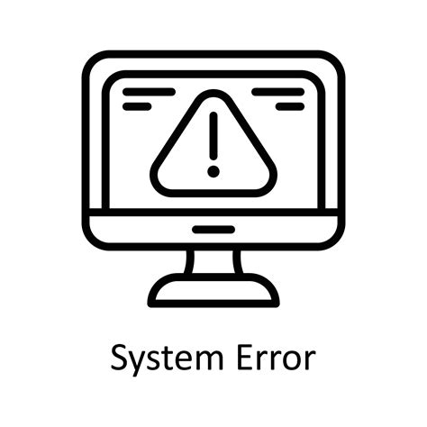 System Error Vector Outline Icon Design Illustration User Interface Symbol On White Background