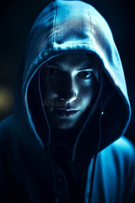 Masked Hacker Working On Computer Conceptual Illustration Generative