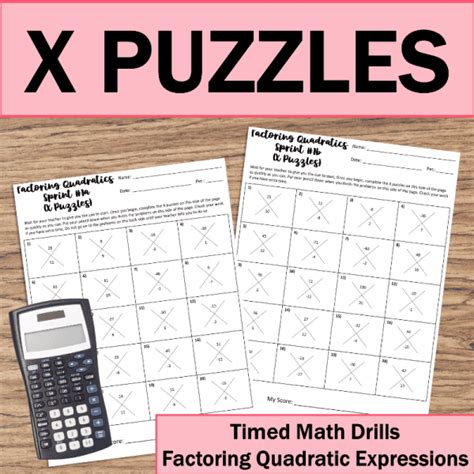 Factoring Quadratic Expressions Timed Math Drills For Fluency Sprints Editable Light Bulb