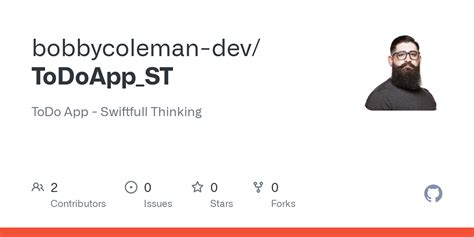 Github Bobbycoleman Devtodoappst Todo App Swiftfull Thinking