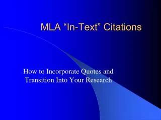 PPT MLA In Text Citations PowerPoint Presentation Free Download ID 4625109
