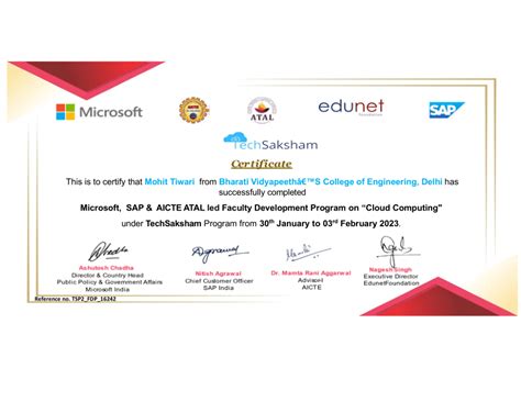 Pdf Microsoft Sap And Aicte Atal Led Faculty Development Program On