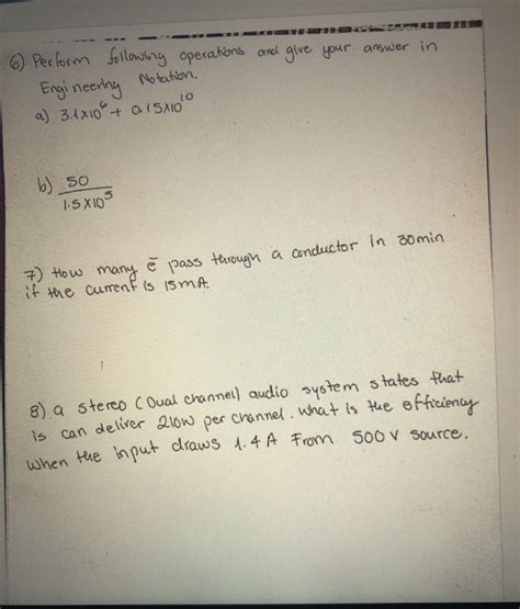 Solved 6 Perform Following Operations And Give Your Answer