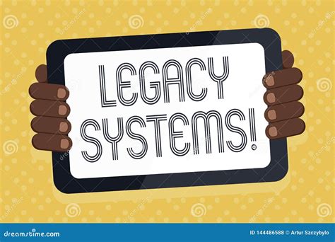 Word Writing Text Legacy Systems Business Concept For Old Method Technology Computer System Or