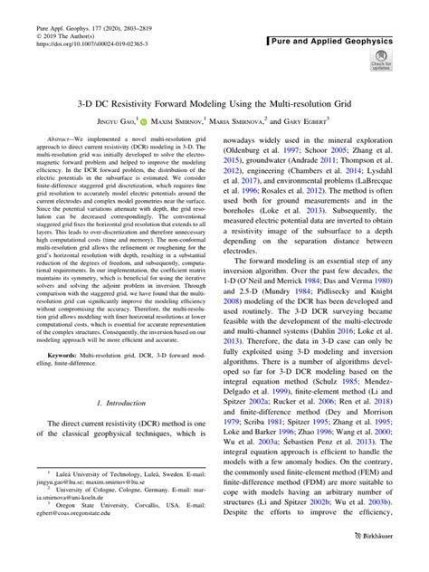 3 d dc resistivity forward modeling using the multi resolution grid
