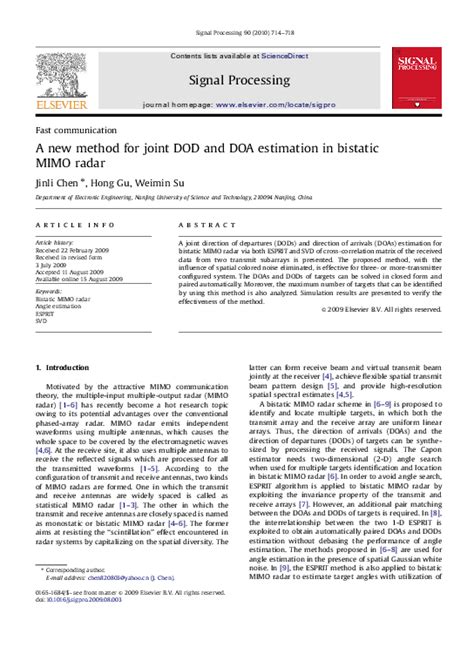 Pdf Reshetov La A New Method For Joint Dod And Doa Estimation In
