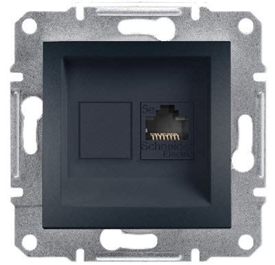 Rj45 Single Data Socket Cat6 Utp Anthracite Without Frame Eu C F