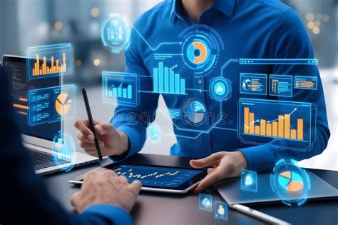 An Analyst Uses A Computer And Dashboard For Data Business Analysis And