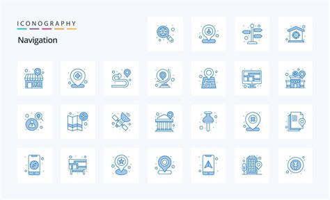 25 Navigation Blue Icon Pack 17304203 Vector Art At Vecteezy