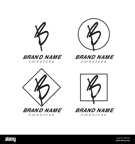 Stylish Letter B Signature Handwriting Logo Stock Vector Image Art