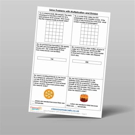 Year 5 Solve Problems With Multiplication And Division Homework Resource Classroom Secrets