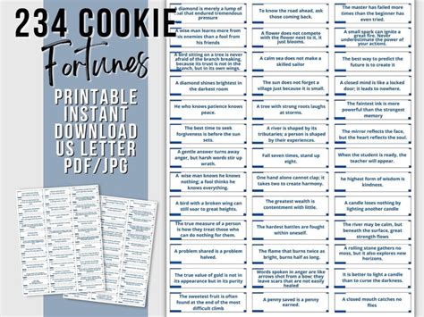 Printable Funny Fortune Cookie Sayings Editable Blank Worksheets