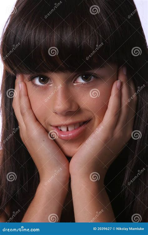 Cute Girl Smirking In A Headshot Stock Image Image Of Happy