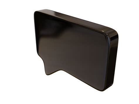 Black Rectangular Dialog Bubble D Render PNG