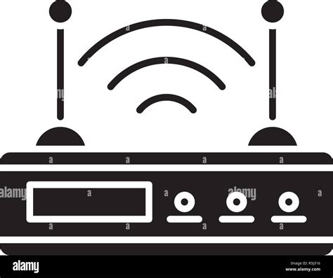 Wi Fi Router Black Icon Vector Sign On Isolated Background Wi Fi Router Concept Symbol