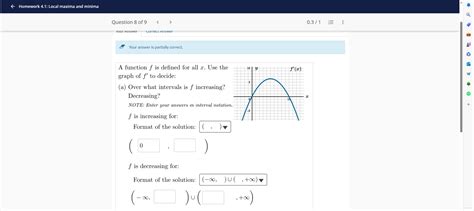Solved Your Answer Is Partially Correct A Function F Is Chegg