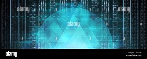 Code Binary Interface And Turquoise Background Stock Photo Alamy