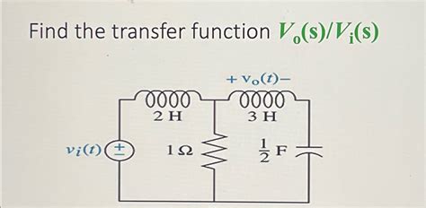 solved find the transfer function vo s vi s ﻿solve in
