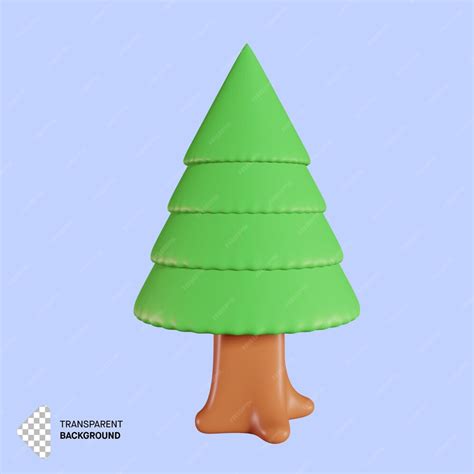Premium Psd Spurce Tree In 3d Rendering Design