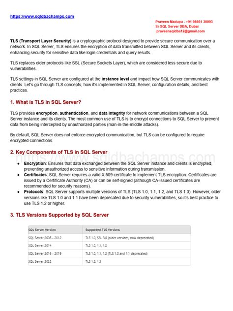 Tls Transport Layer Security Sql Server Pdf Transport Layer Security Public Key Certificate