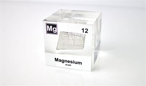 Engineered Labs Educational Magnesium Element Cube Display Clear