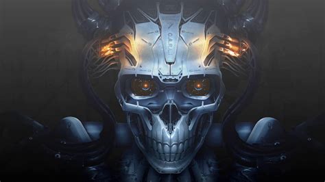 Robot Skull Wallpapers Wallpaper Cave