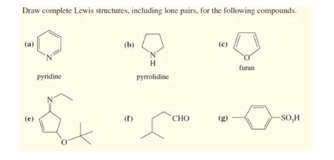 solved draw complete lewis structures including lone pairs