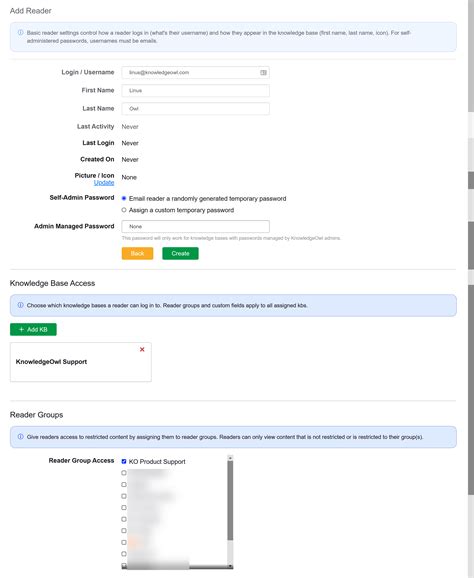 Create A Reader Knowledgeowl Support