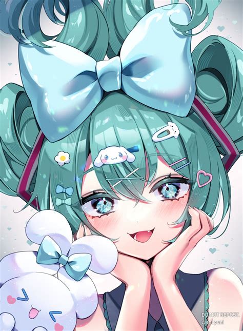 Hatsune Miku Cinnamoroll And Cinnamiku Vocaloid And More Drawn By Eneru Enepuni Danbooru