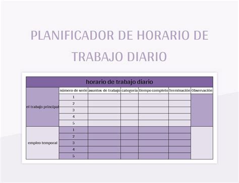 Planificador Diario Plantillas En Excel Y Pdf Yleav